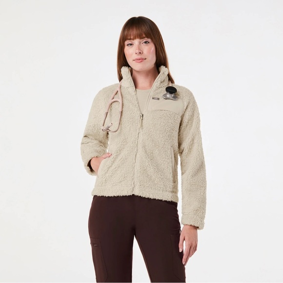 Figs | Jackets & Coats | Figs Fleece Jacket S Bone | Poshmark